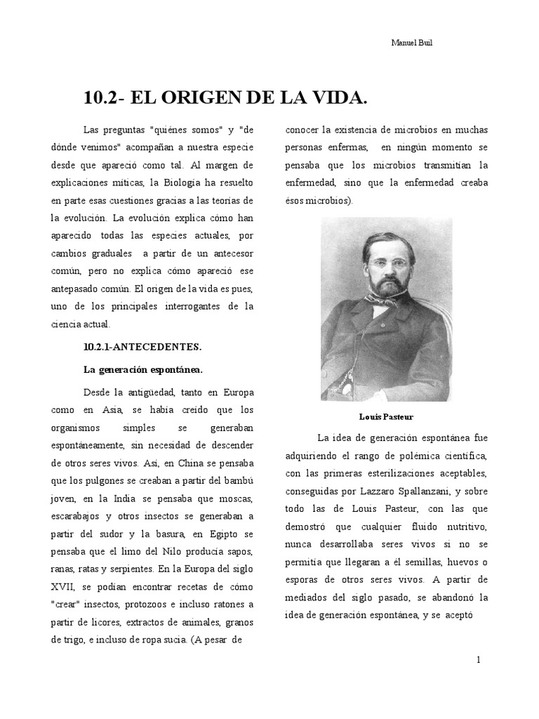 Origen de La Vida. | PDF | Organismos | Vida
