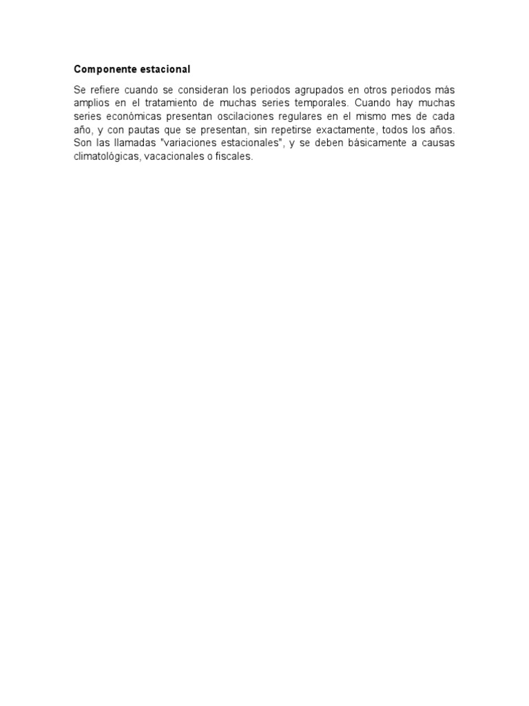 Componente Estacional | PDF
