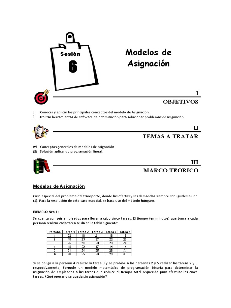Modelos de Asignación y Optimización | PDF | Software | Informática