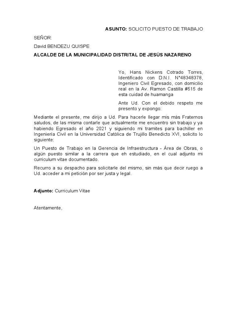 Solicito Trabajo | PDF