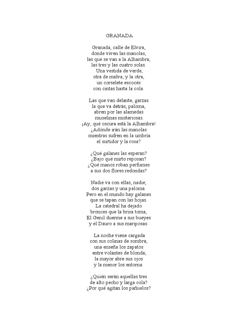 Poema Granadas | PDF | Miel | Amor