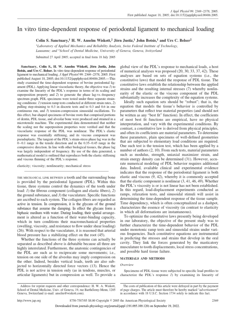 Japplphysiol 00486 2005 | Download Free PDF | Viscoelasticity | Elasticity (Physics)