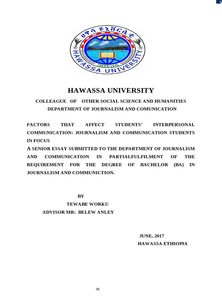 Hawassa University | PDF | Communication | Interpersonal Communication