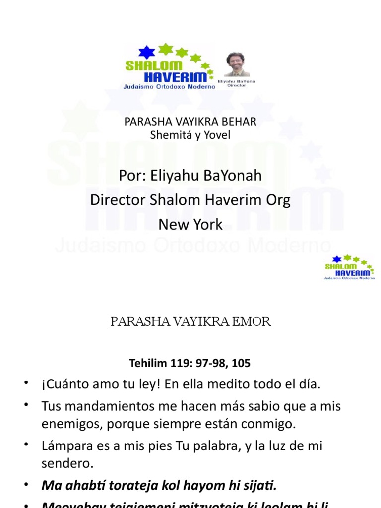 Parasha Semanal Vayikra Behar 2022 | PDF | Libro del éxodo | Jeremías