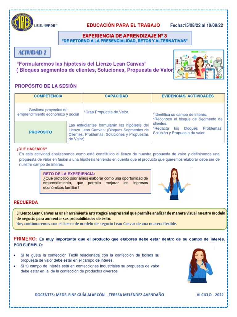Experiencia de Aprendizaje III Act 2 Ept - 2022 | PDF | Iniciativa empresarial | Evaluación