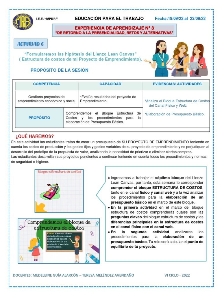Experiencia de Aprendizaje Iii Act 6 Ept - 2022 | PDF