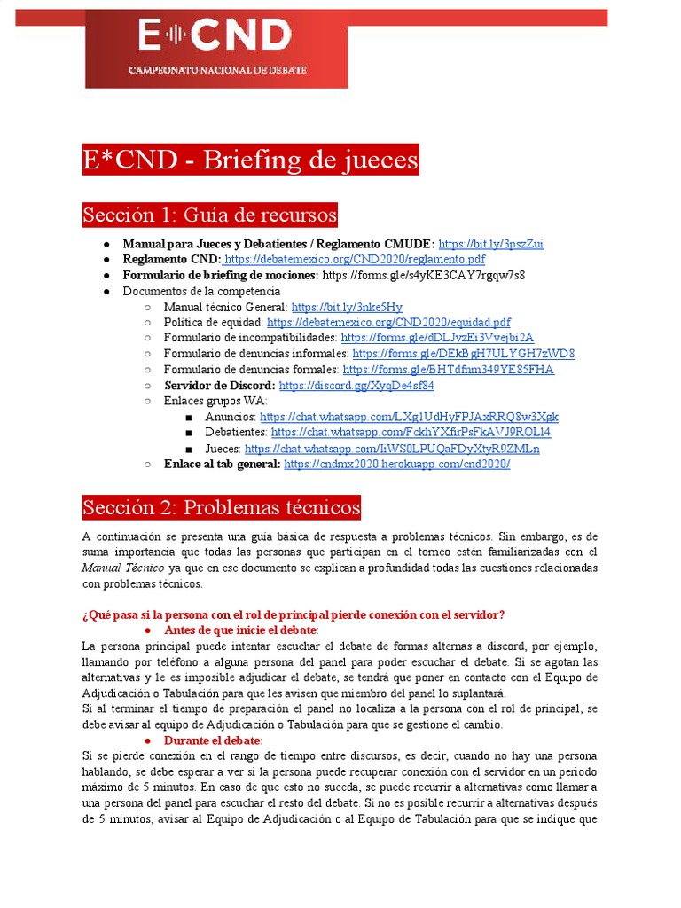 Briefing - E - CND | PDF | Votación | Juez