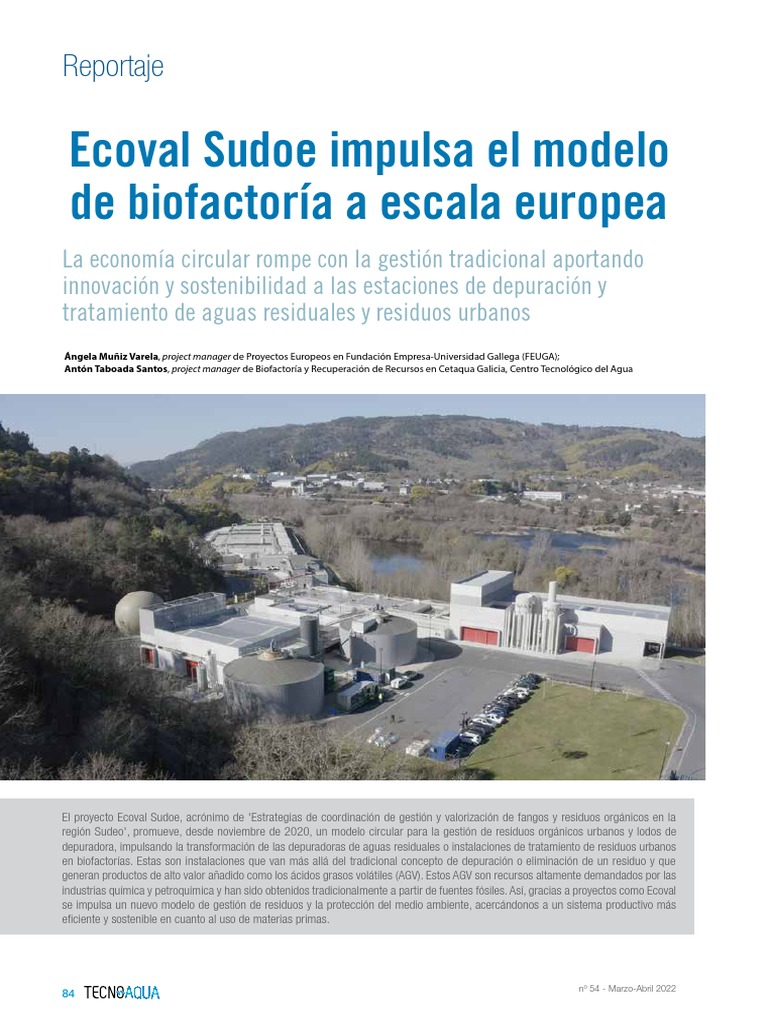 Reportaje Ecoval Sudoe Biofactoria Tratamiento Aguas | PDF | Residuos ...
