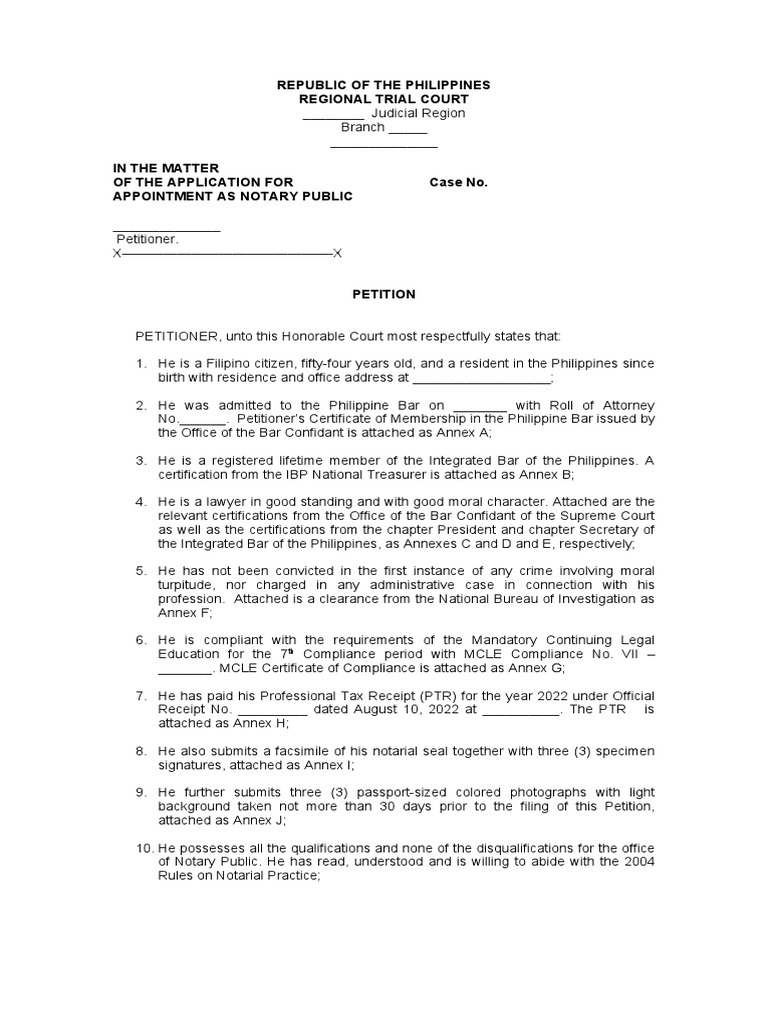 Notary Public Application Petition | PDF | Notary Public | Lawyer