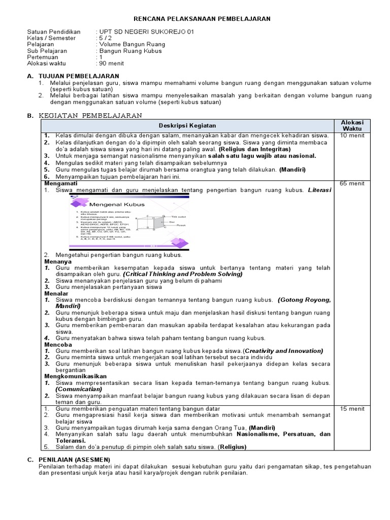RPP Matematika KELAS 5 SEM 2 | PDF