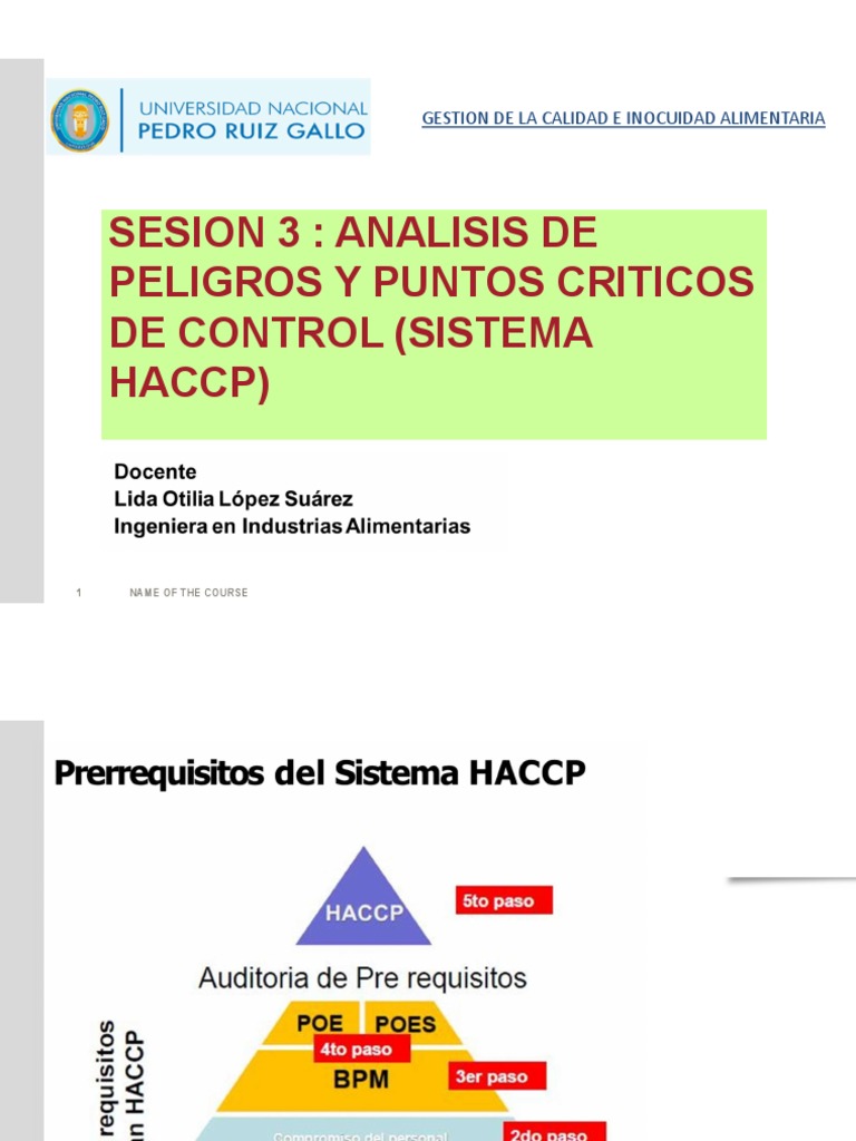 Sesion 3 Analisis de Peligros y Puntos Criticos de Control (Haccp) | PDF | Análisis de Riesgo y ...