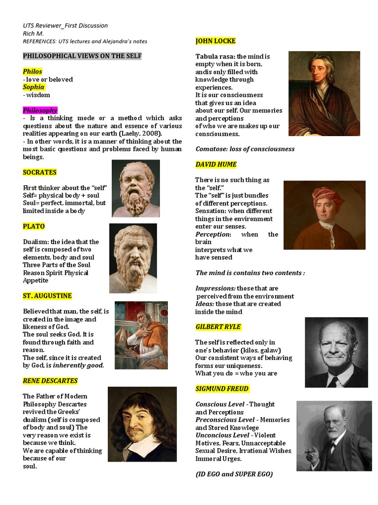 UTS Reviewer | PDF | Id | Philosophy Of Self