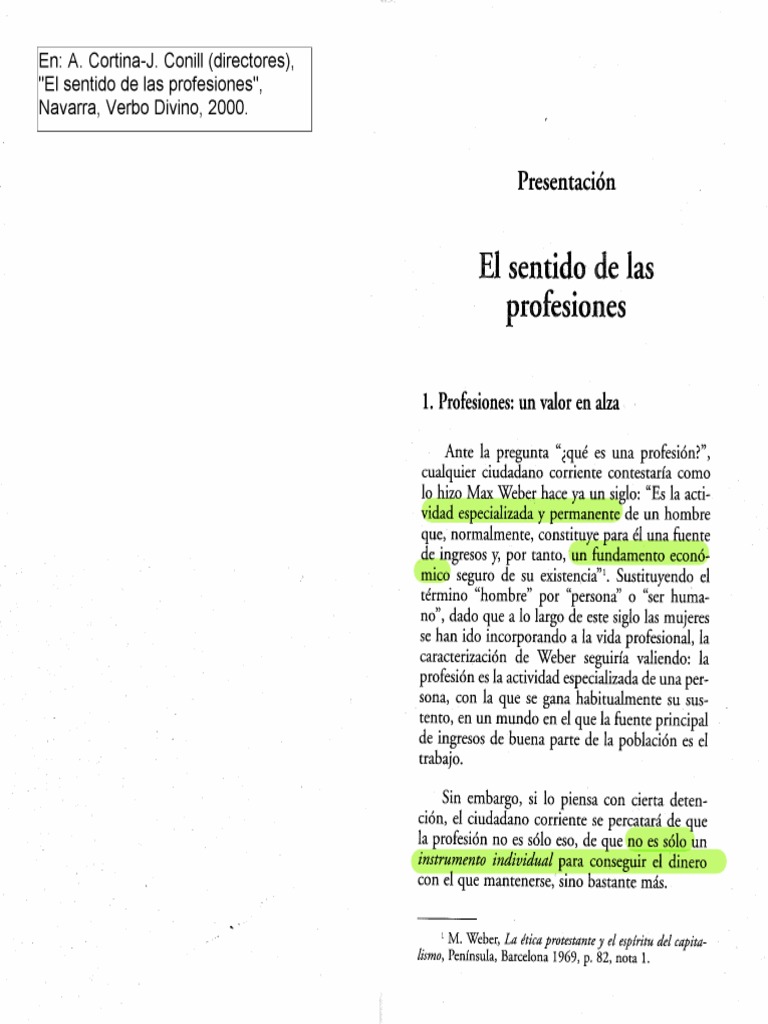 El Sentido de Las Profesiones | PDF