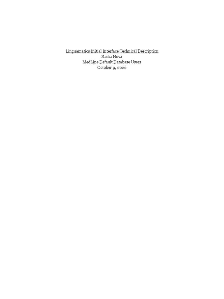Linguamatics Initial Interface Technical Description | PDF | Databases ...