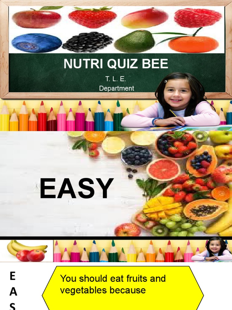 Nutri QUIZ Bee. Elementary | PDF | Foods | Vitamin