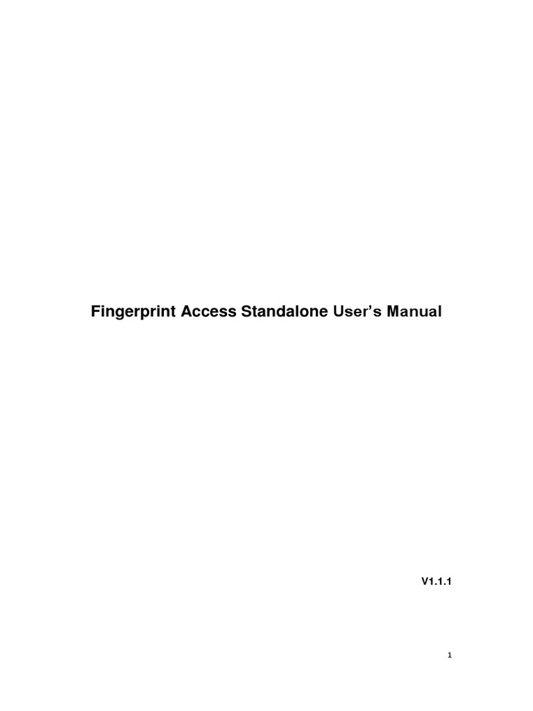 DHI ASI1212D Fingerprint Access Standalone Users Manual V1.1.1 201805 | Download Free PDF | Ip ...
