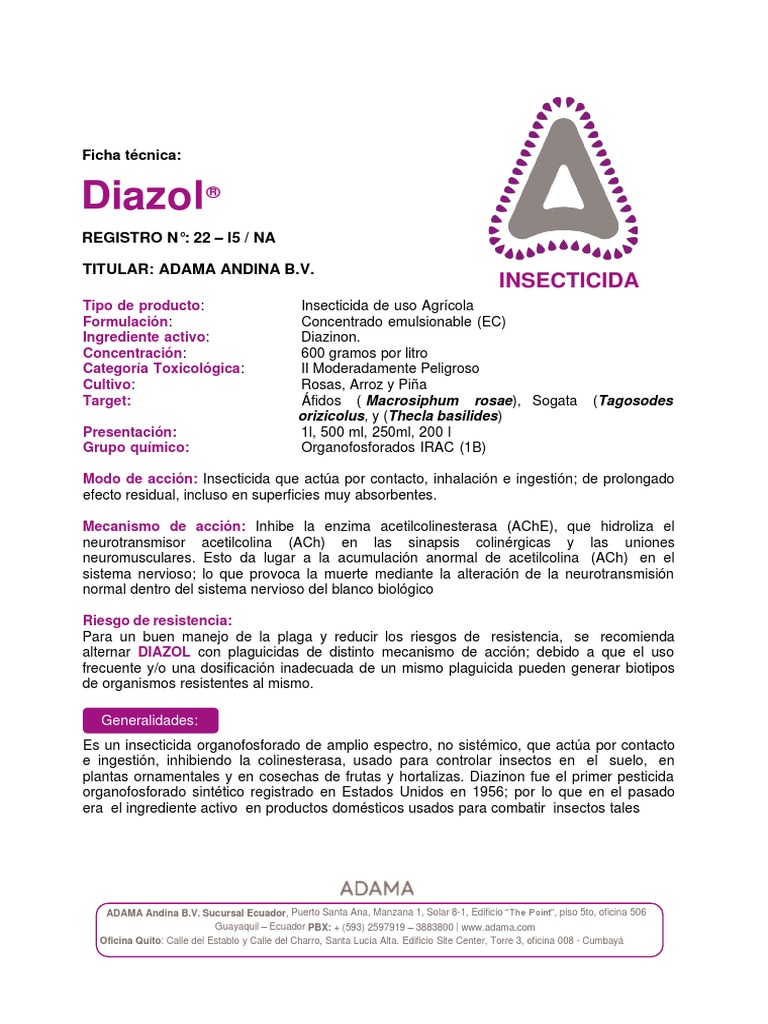 Diazol FT | PDF | Acetilcolina | Pesticida