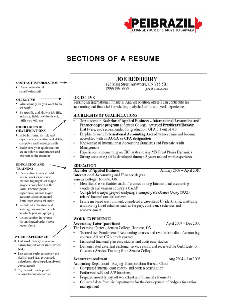 PEIBRAZIL Resume Cover Letter GUIDE | PDF | Accounting | Résumé