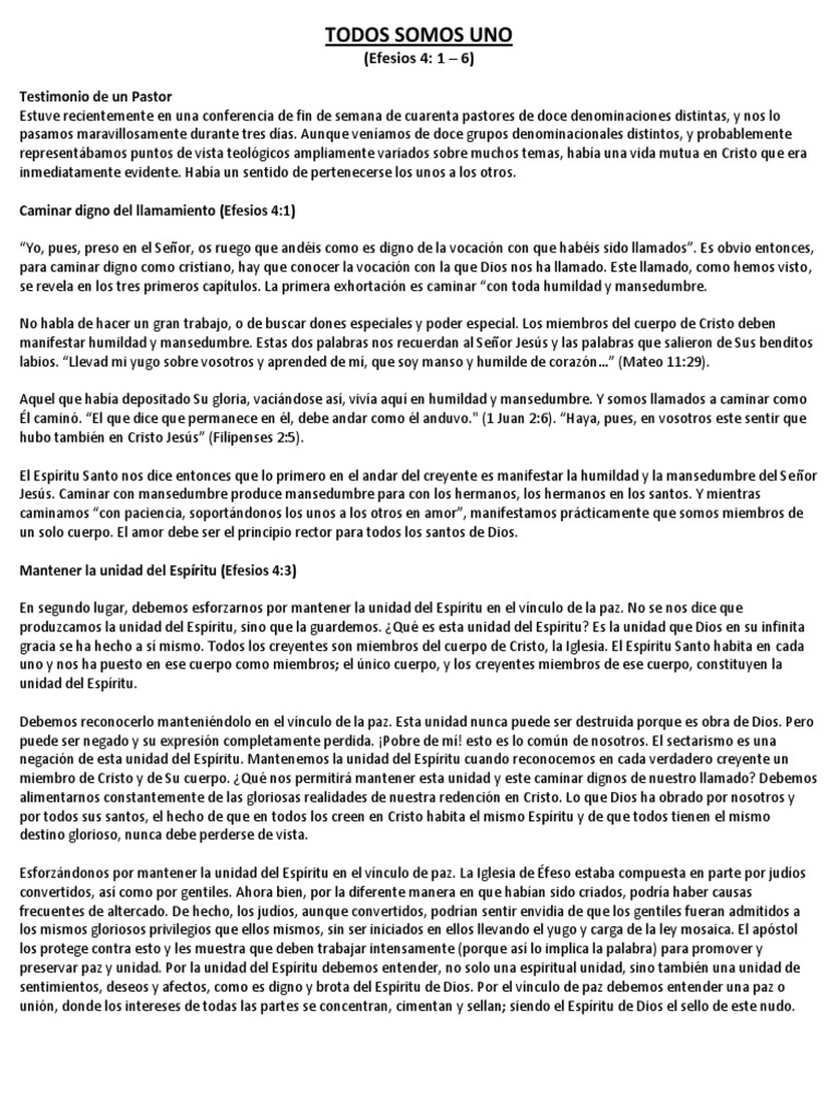 Todos Somos Uno. | PDF | Cristo (título) | espíritu Santo