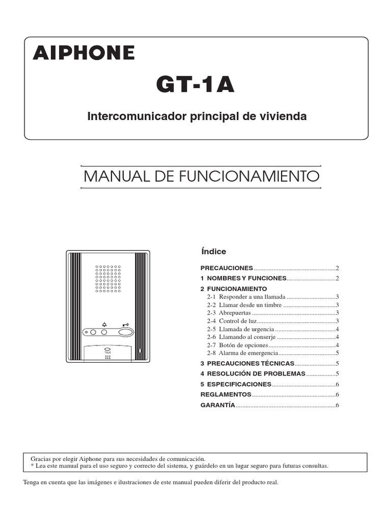 GT Manual de Funcionamiento Gt1a | PDF | Altoparlante | Radio