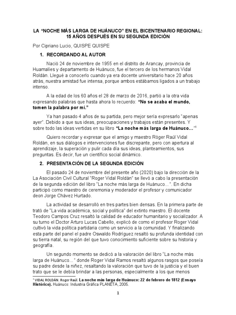 Prologo Comentario Después de 15 Años Al Libro de Roger Vidal para ... Prologo Comentario Después de 15 Años Al Libro de Roger Vidal para ...