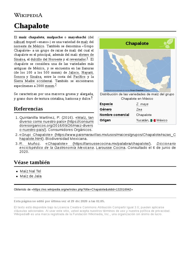 Características del maíz chapalote | PDF