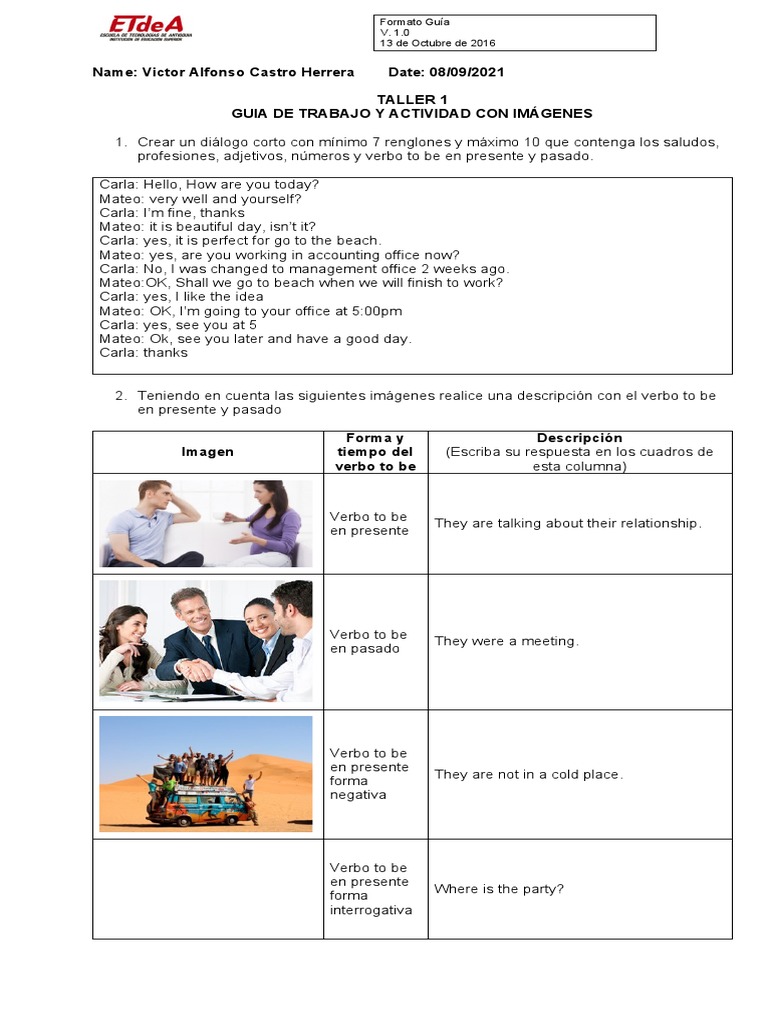 Taller1 Guia InglesI 20161206 | PDF