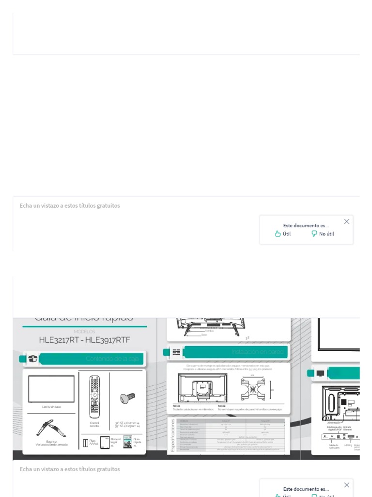Guia de Inicio Rapido HLE3217RT - PDF - Hdmi - Tecnología Digital | PDF | Tecnología de ...