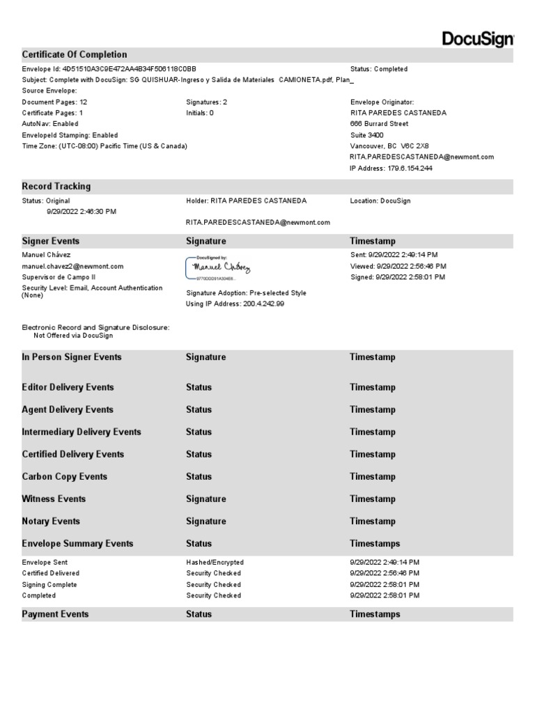 DocuSign Completion Certificate | PDF | Cyberspace | Cryptography