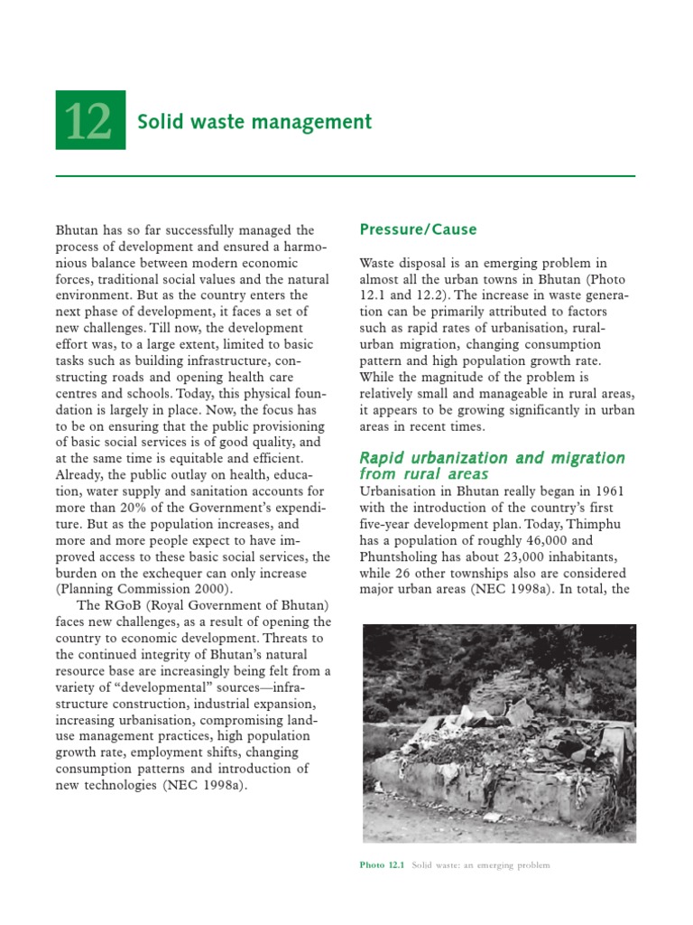Bhutan Solid Waste Management | PDF | Waste Management | Municipal ...