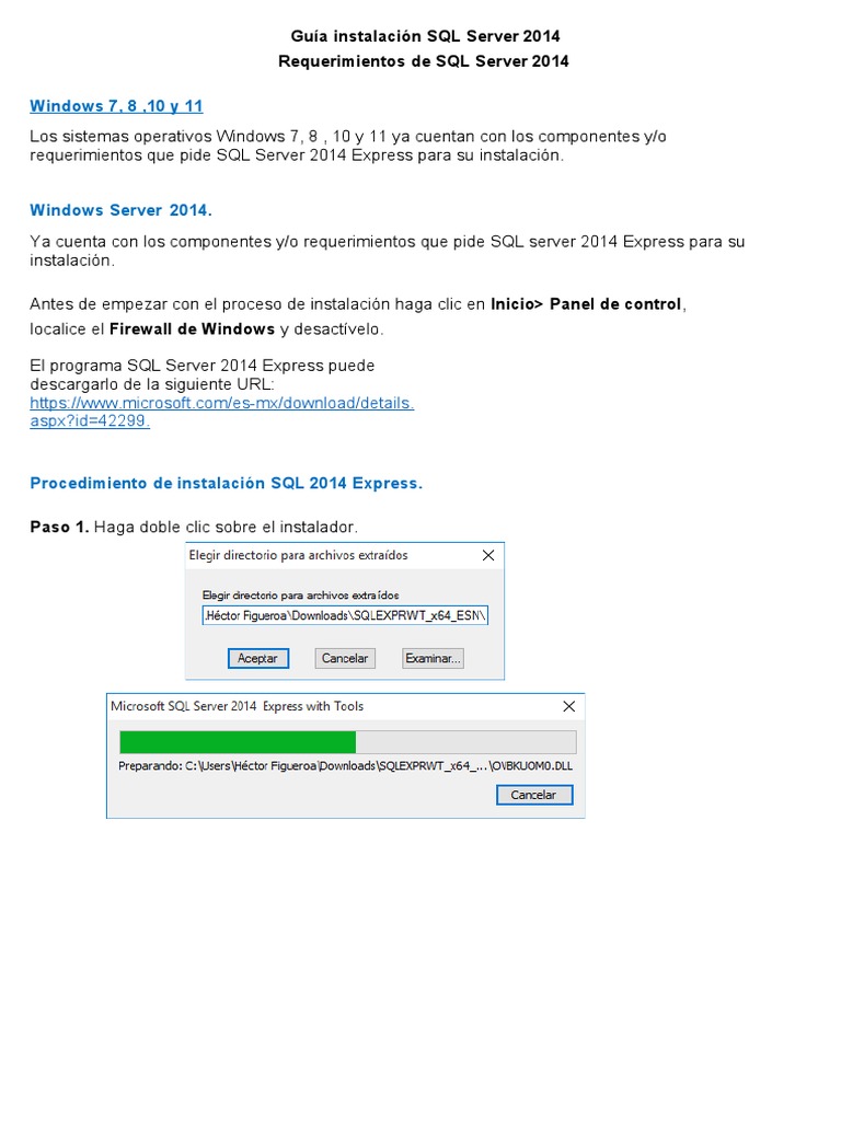 Guía Instalación SQL Server 2014 | PDF | Servidor SQL de Microsoft | Contraseña