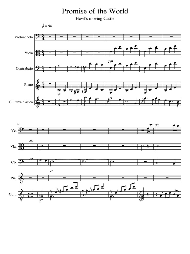 Promise Of The World Version Mariage Pdf Music Theory Notation