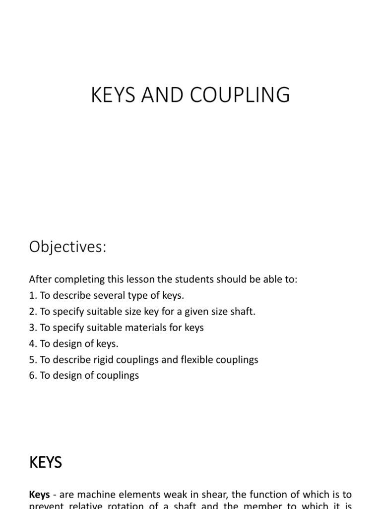 Keys-and-Coupling | PDF | Strength Of Materials | Mechanical Engineering