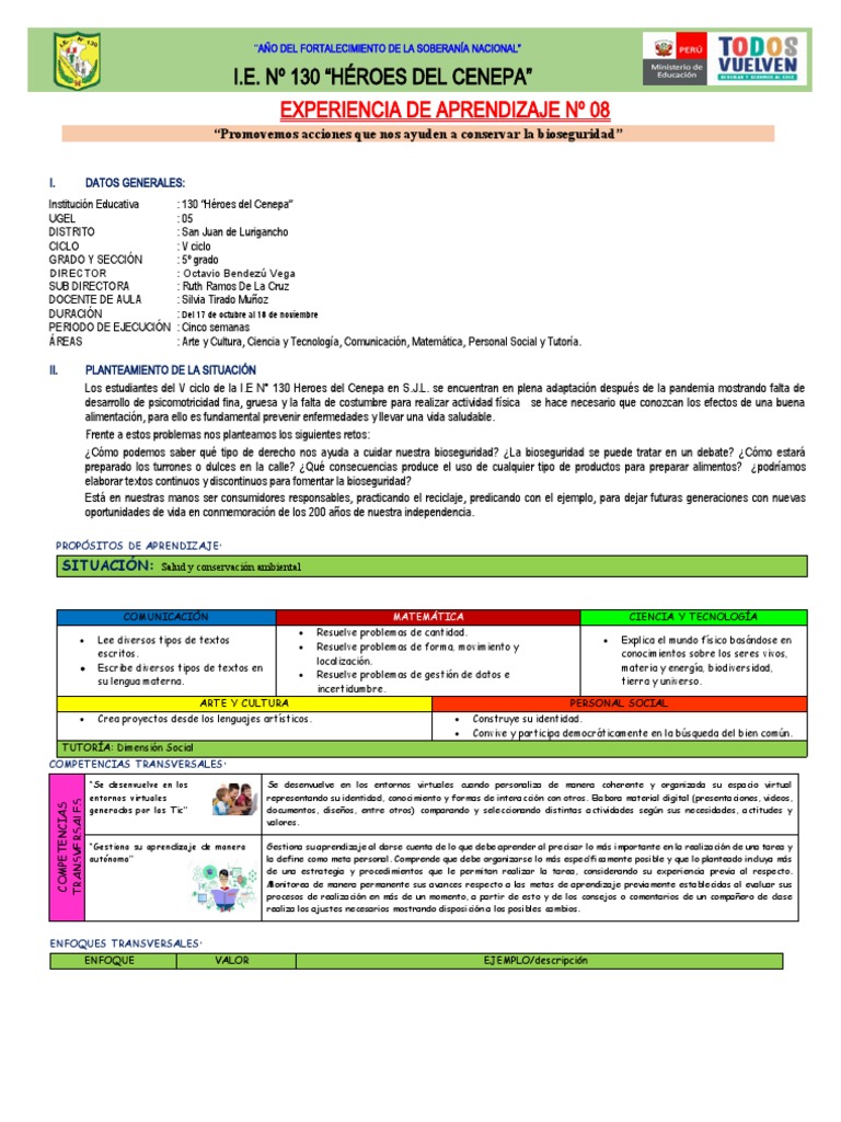 5º - Experiencia de Aprendizaje 08 | PDF | Geometría | Números