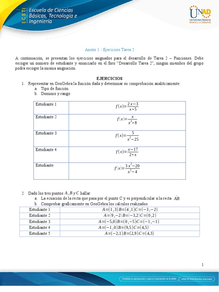 Anexo 1 - Ejercicios Funciones Estudiante 5 | PDF | Logaritmo | Ecuaciones