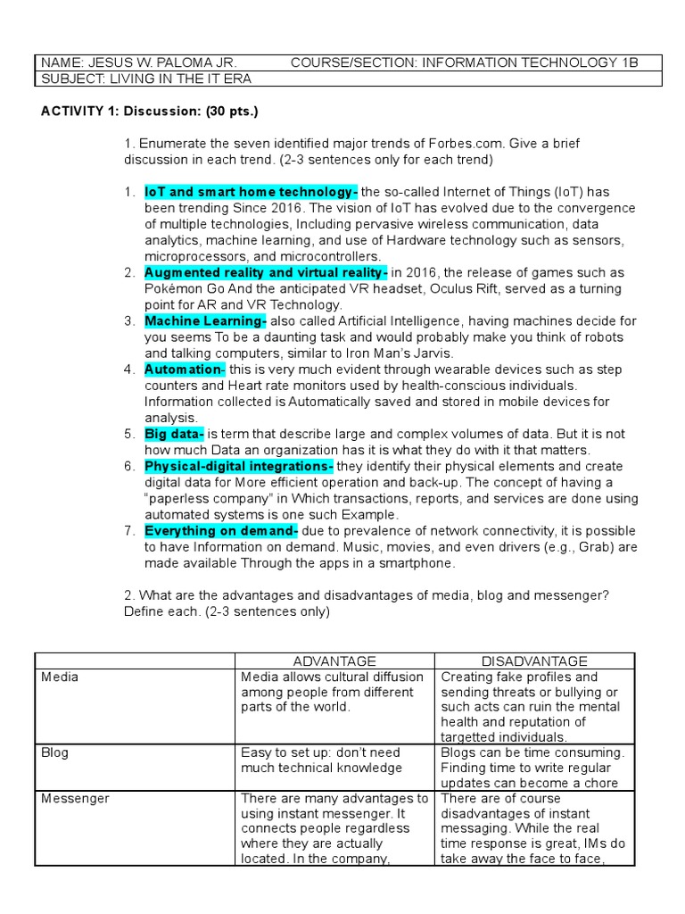 Living in The IT Era | PDF | Internet Of Things | Virtual Reality