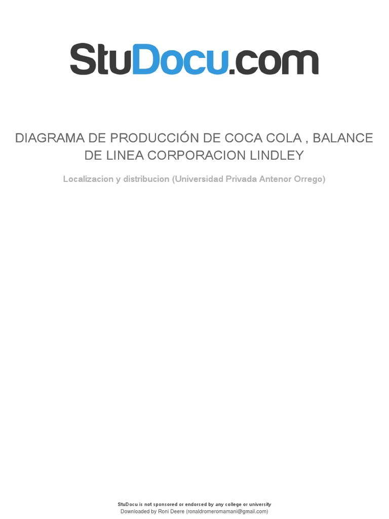 Diagrama de Produccion de Coca Cola Balance de Linea Corporacion ...