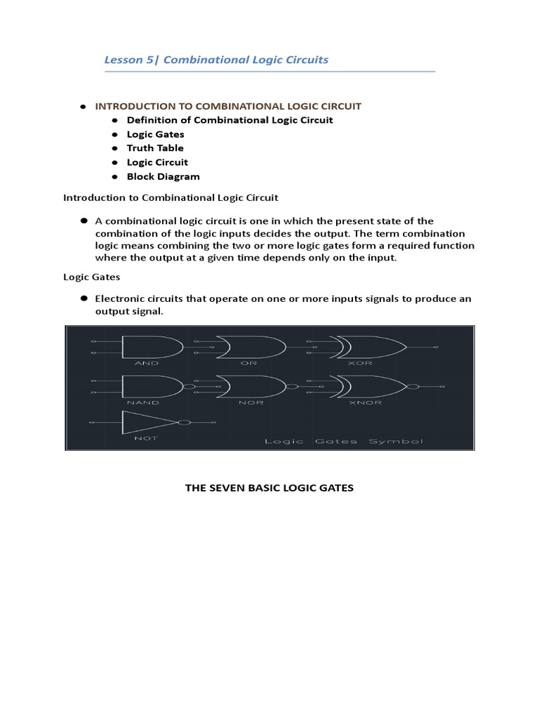 Group 1 - Combinational Logic Circuit | PDF | Logic Gate | Binary Coded ... Group 1 - Combinational Logic Circuit | PDF | Logic Gate | Binary Coded ...