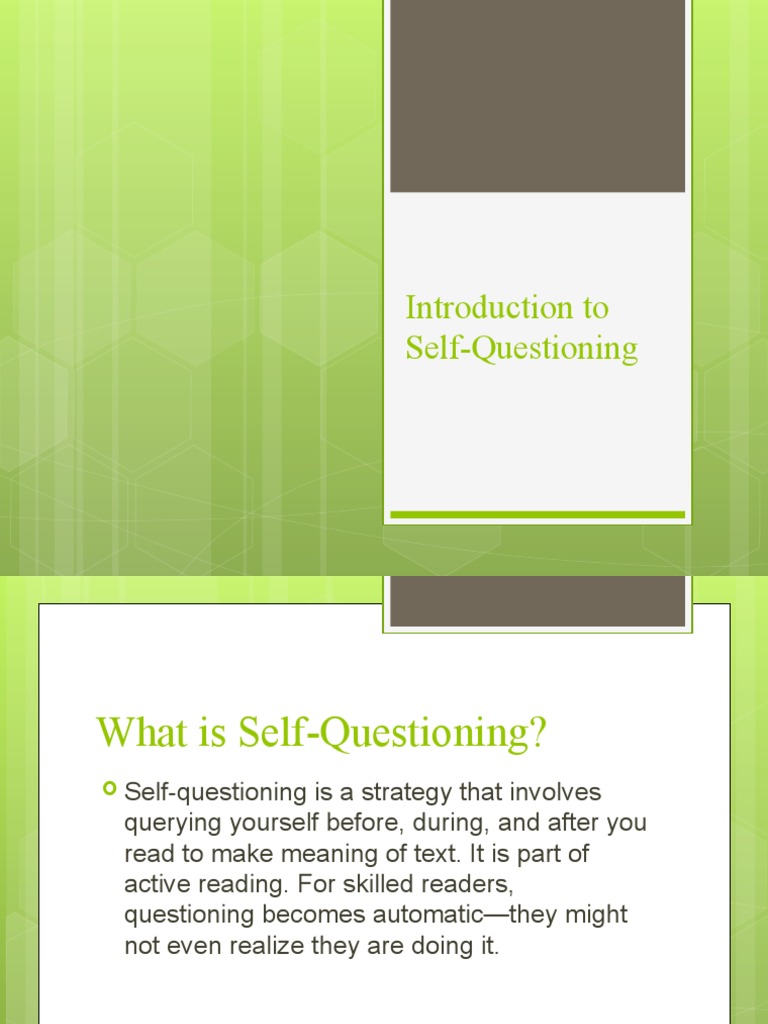 Self-Questioning for Student Readers | PDF | Career & Growth | Science ...