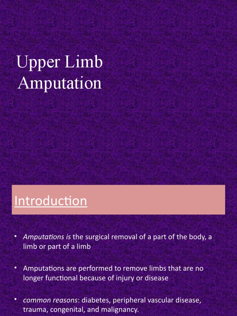 Upper Extremity Amputation | PDF | Amputation | Prosthesis
