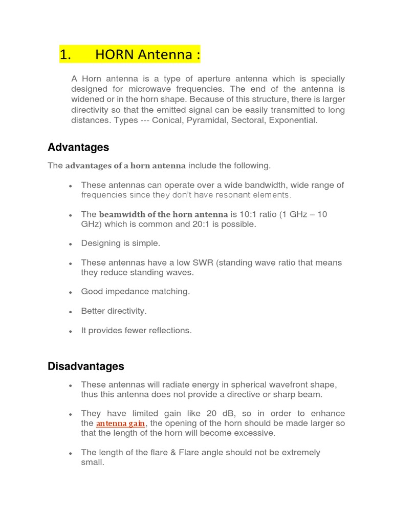 A Comprehensive Overview of Horn Antennas: Their Design, Operation, Applications, and Key ...