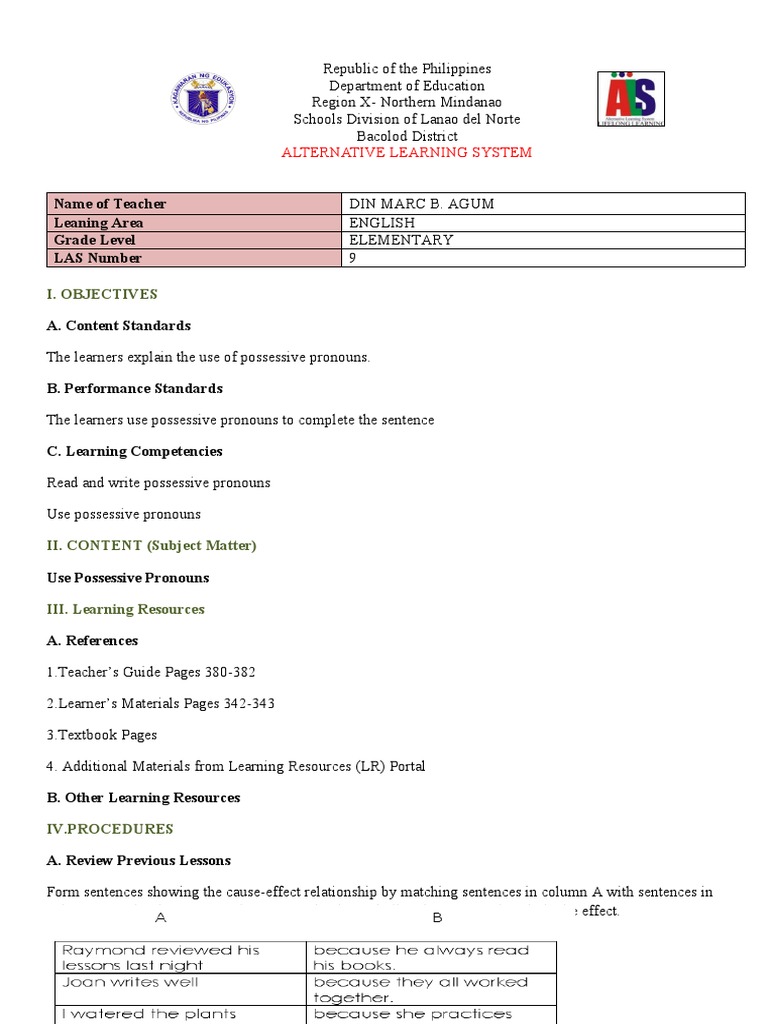 Grade 3 - COT - DLP - Q4 - ENGLISH | PDF | Learning | Behavior Modification