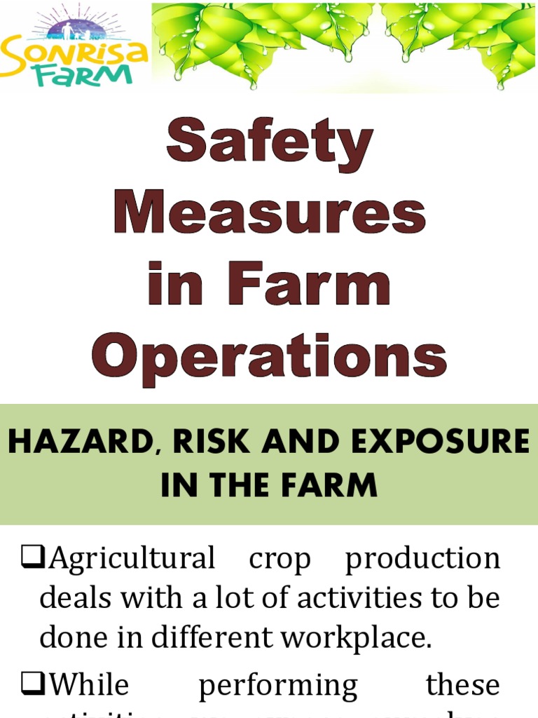Apply Safety Measures in Farm Operations | PDF | Personal Protective ...