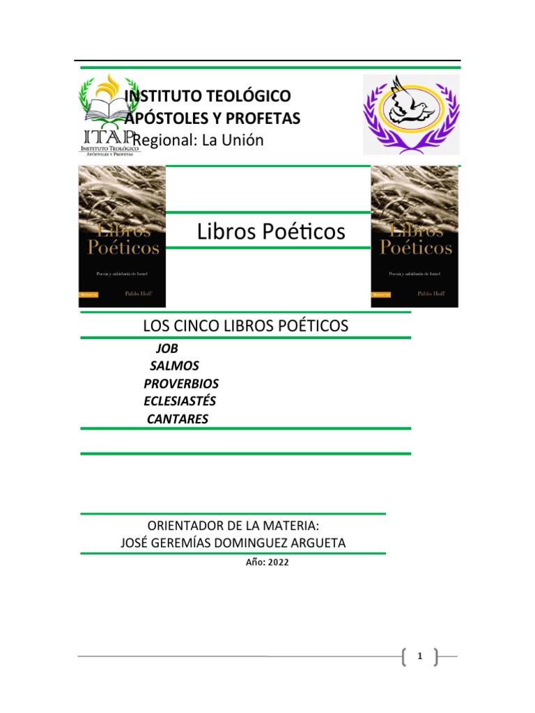 Libros Poéticos - Material y Apuntes | PDF | Salmos | Libro de proverbios