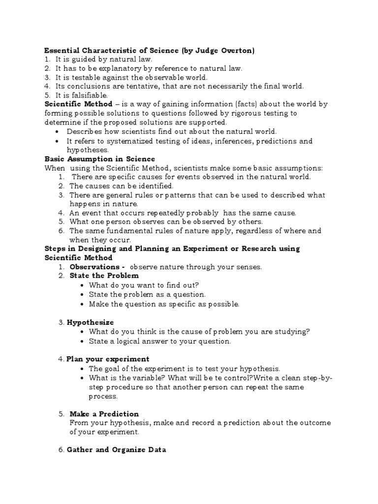Key Characteristics of Science | PDF | Hypothesis | Scientific Method