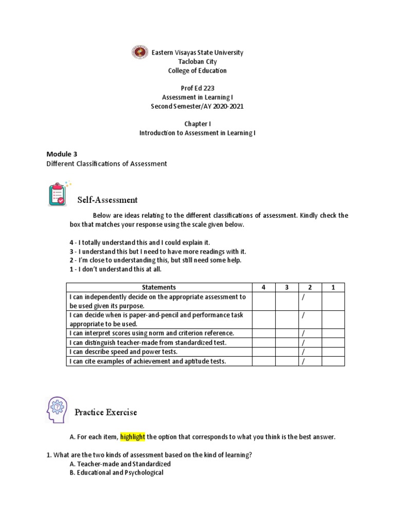 Module 3 Assessment of Tudent Learning | PDF | Educational Assessment ...