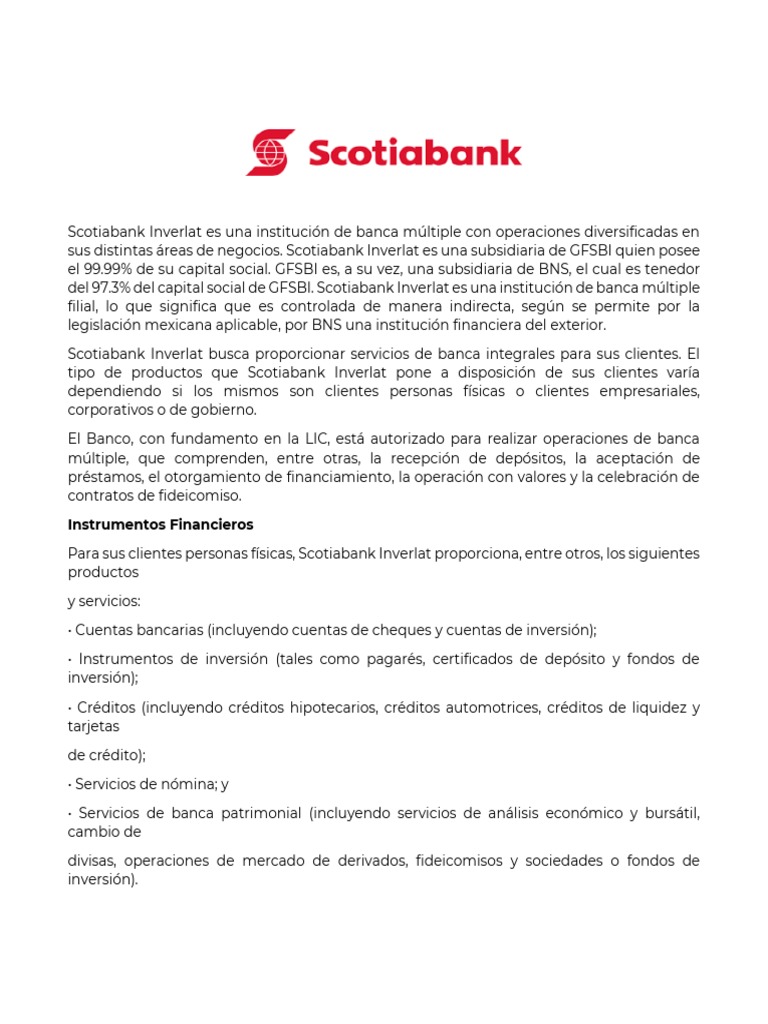 SCOTIABANK | PDF | Bancos | Inversiones