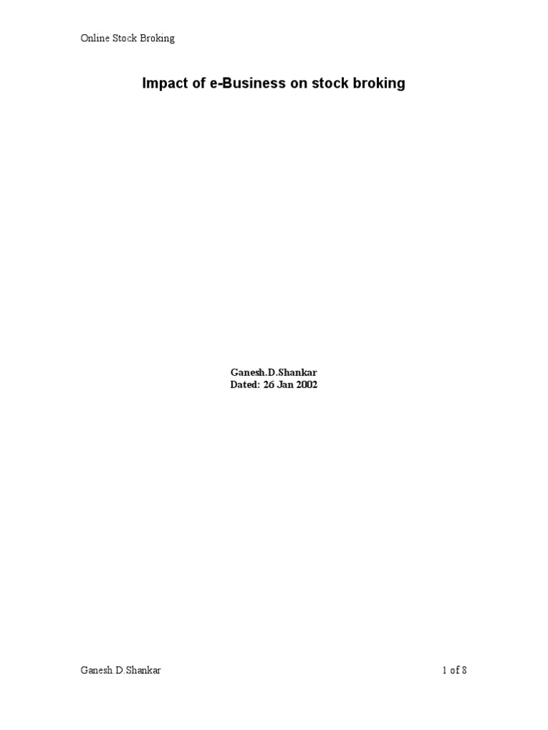 2002EB1 Stockbroking | PDF | Stockbroker | Stock Exchange