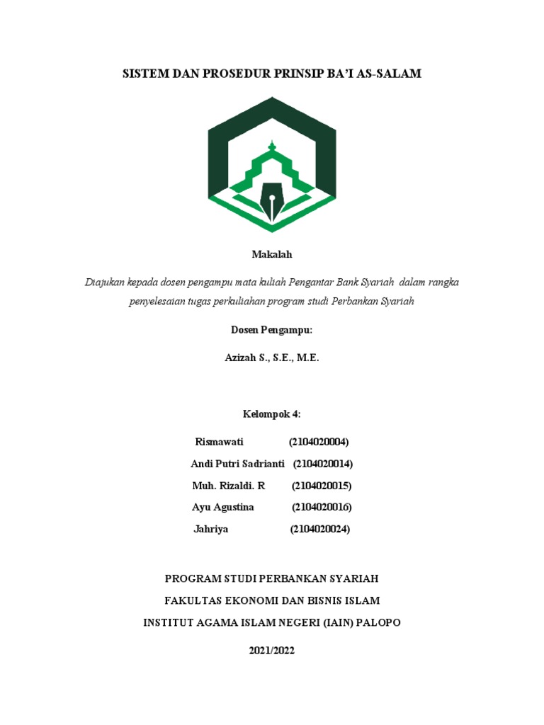 Kelompok 4 Sistem Dan Prosedur Prinsip Ba'i As-Salam | PDF