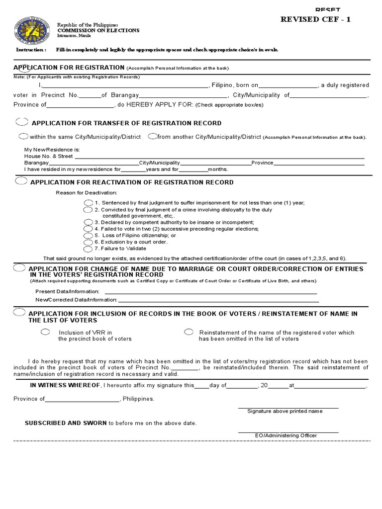 CEF1 Revised Fillable | PDF | Naturalization | Governance